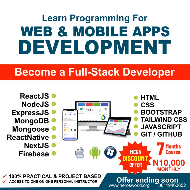 Fullstack Development Training (React, Node, Express, MongoDB, Tailwind, Bootstrap, CSS, HTML 5)